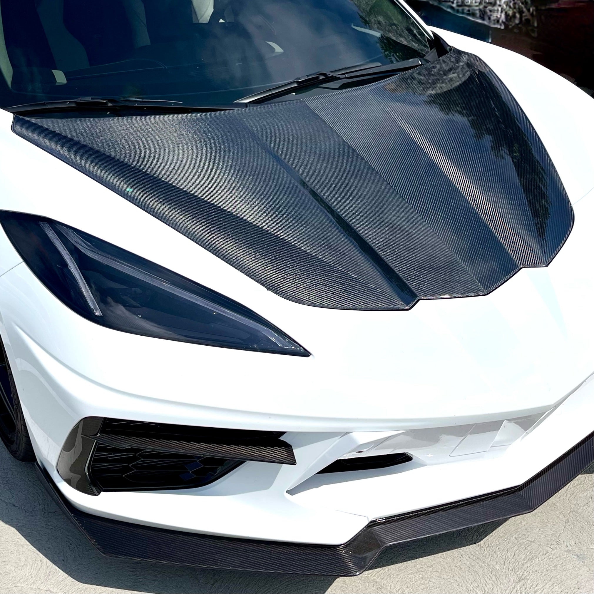 Corvette C8 Double Sided Full Carbon Fiber Hood Fits Z06n Rpmcorvette 